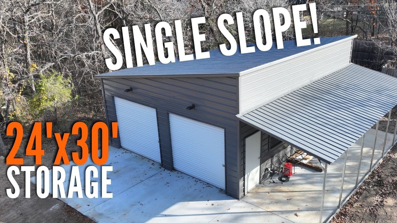Single Slope Metal Building for Storage?! | 24x30 Texas Metal Building ...