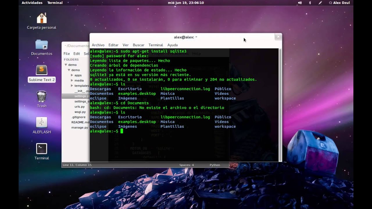 Tutorial No.26 Django 1.5 + UBUNTU [ Sqlite3 ] - YouTube