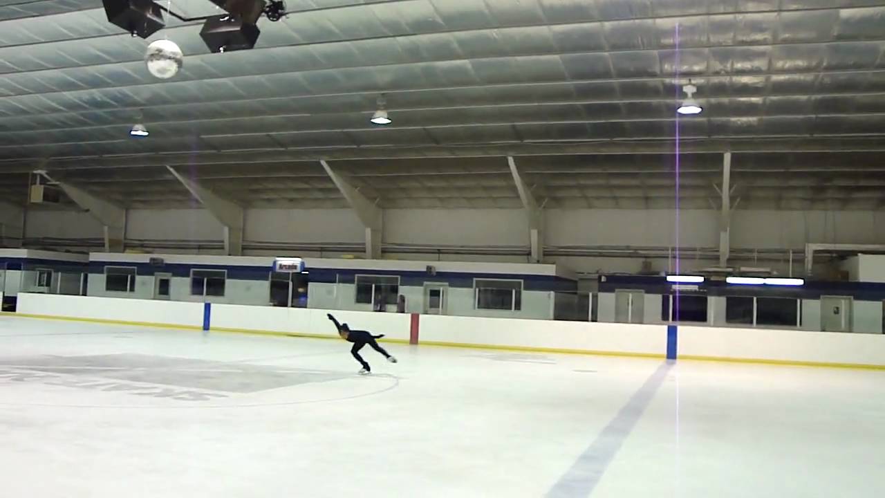 Adult figure skating practice - camel spin combination - YouTube