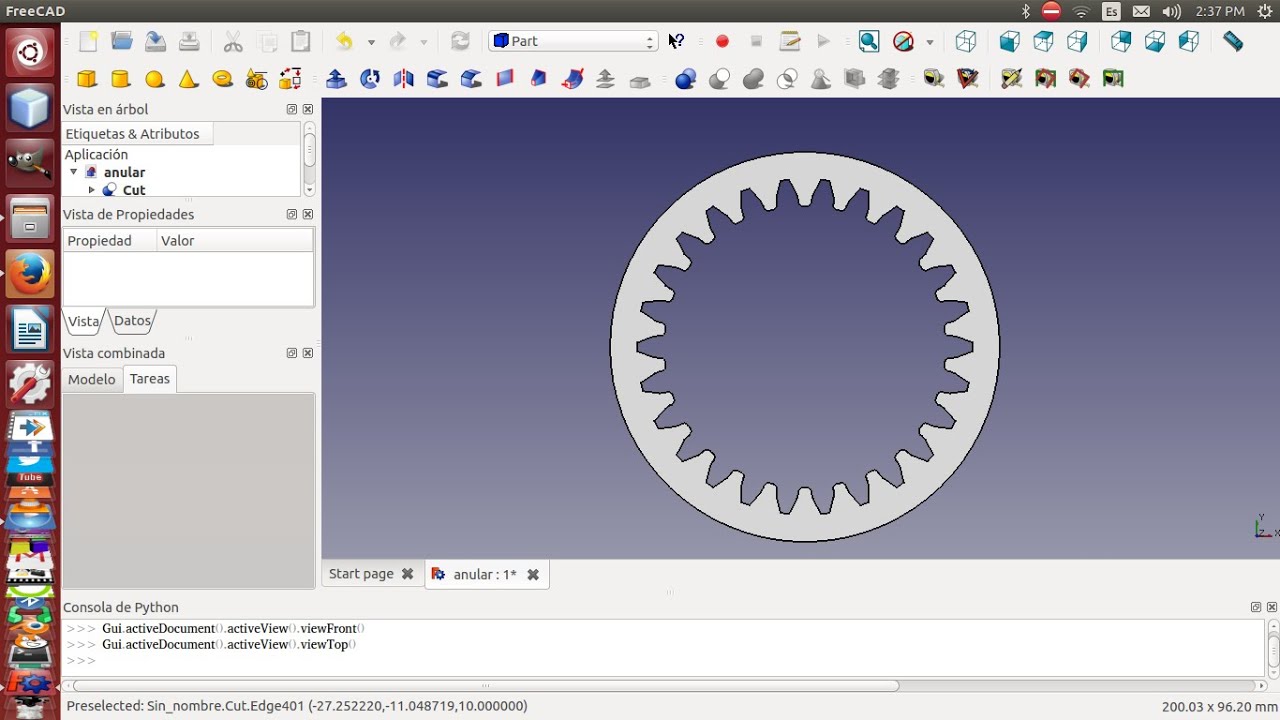 FreeCAD Mechanical Drawing Gear Espa ol YouTube FreeCAD Mechanical Drawing Gear Espa ol YouTube