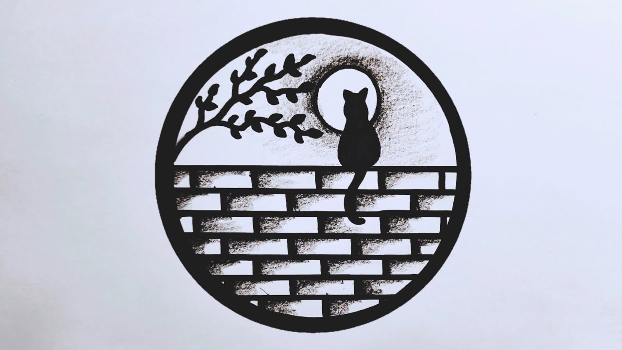 Easy Circle Scenery Drawing | Easy Circle Drawing for beginners | Cute ...
