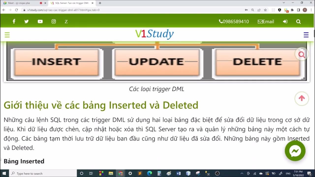 SQL-C2109I: Review kiến thức về Trigger (INSERT, DELETE, UPDATE, AFTER), Các bảng inserted ...