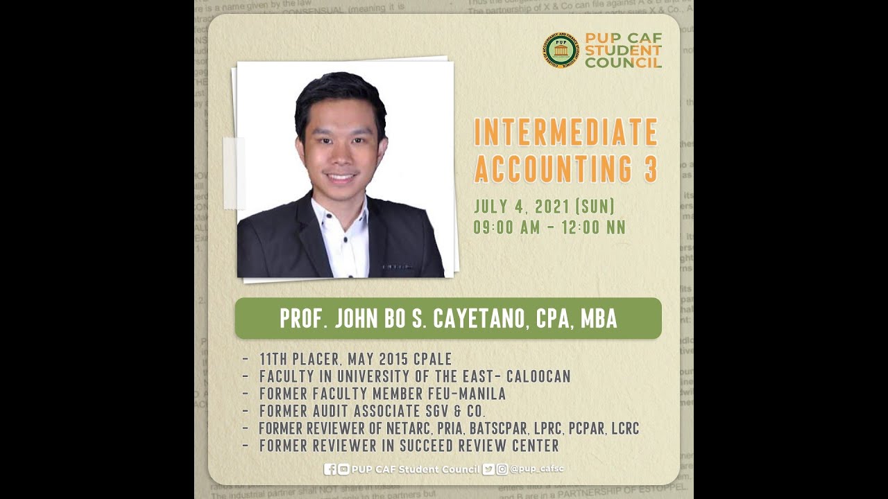 CAF REVIEW: FINALS - INTERMEDIATE ACCOUNTING 3 - YouTube