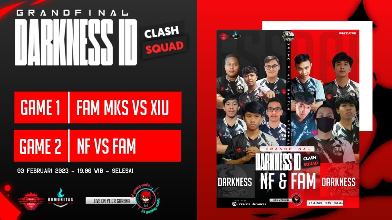 🟢 GRAND FINAL DARKNESS ID | CLASH SQUAD | CASTER PE'ES | FREE FIRE MAX ...