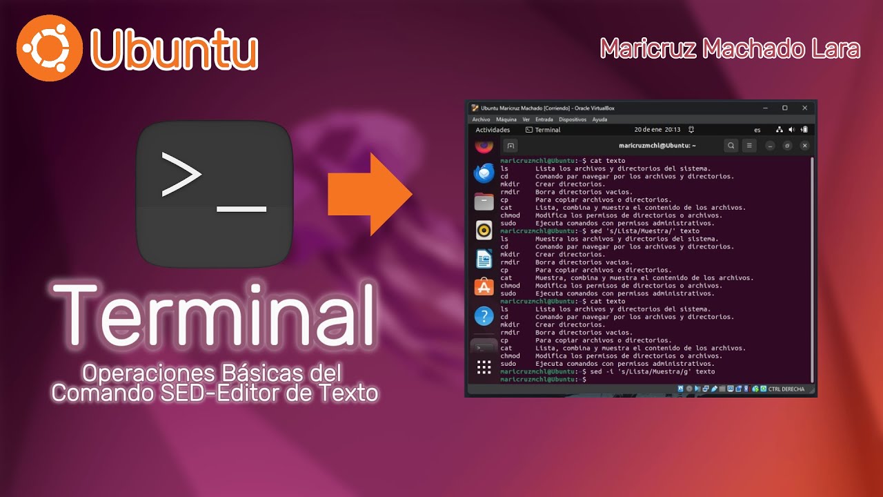 Operaciones basicas del comando Sed editor de texto - YouTube