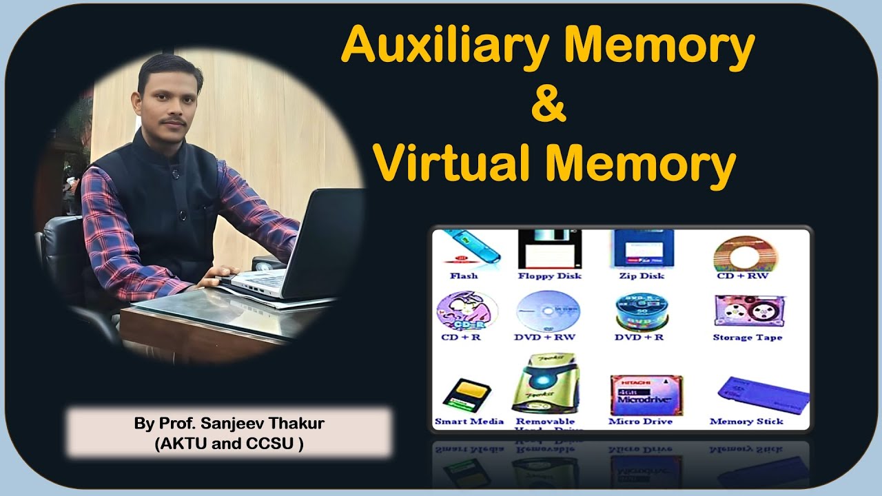COA 26 :Auxiliary Memory & Virtual Memory | Types and Concepts for AKTU MCA & B.Tech Students # ...