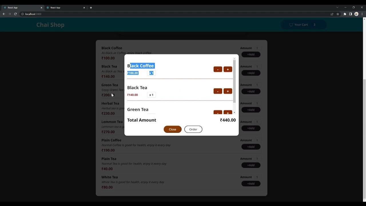 14. Outputting cart items - Chai Shop - React JS Project || Hindi || Coding Scenes - YouTube