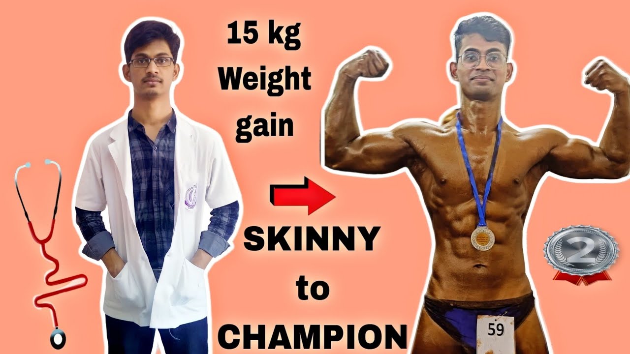 My 15 kg Weight Gain Transformation | Skinny to Champion transformation ...