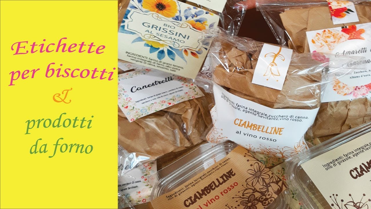 Etichette per biscotti e prodotti da forno - YouTube