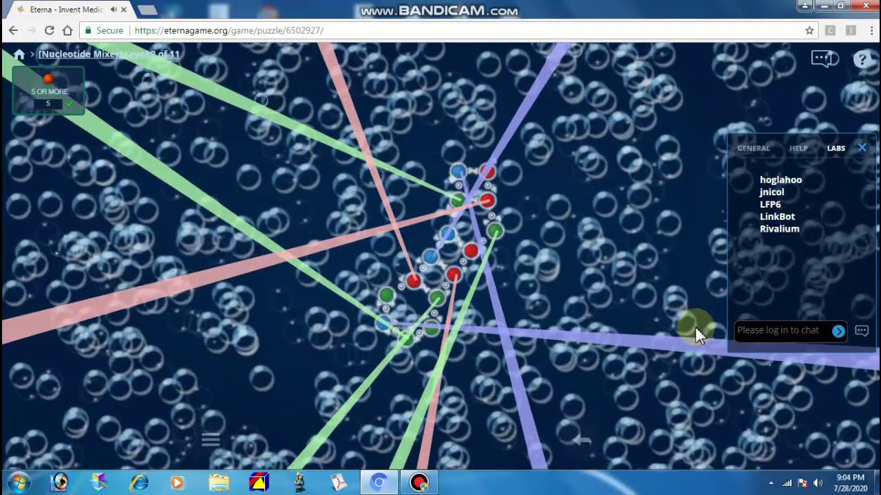 RNA sequence puzzle game- EteRNA - YouTube
