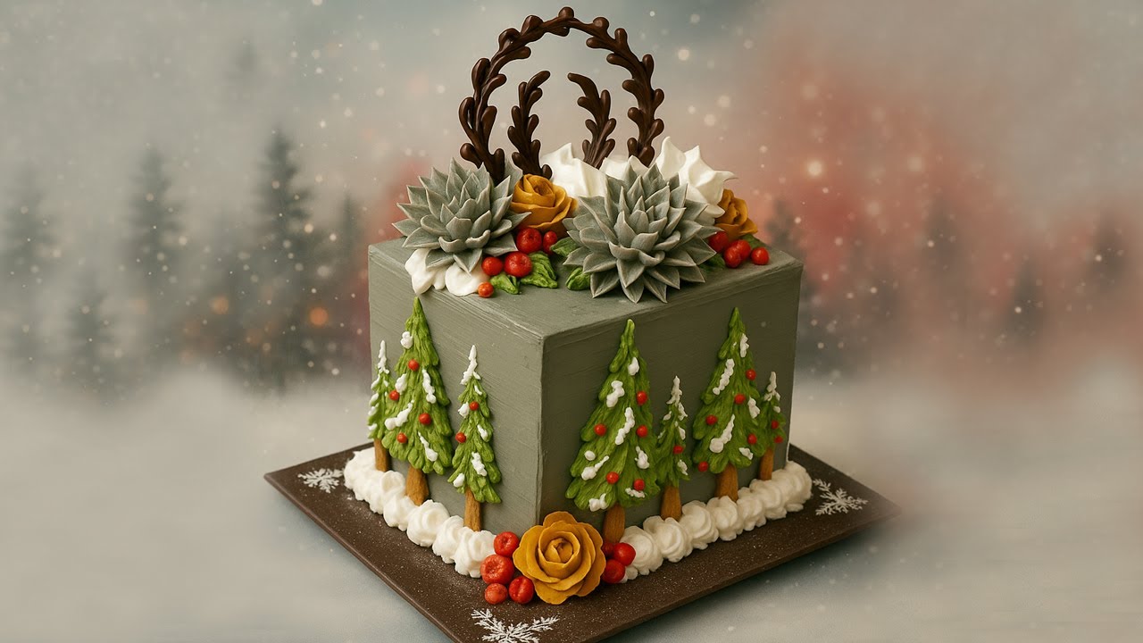 Magical Winter Forest Cake Tutorial: Craft a Showstopping Holiday Masterpiece! ️🎄 - YouTube