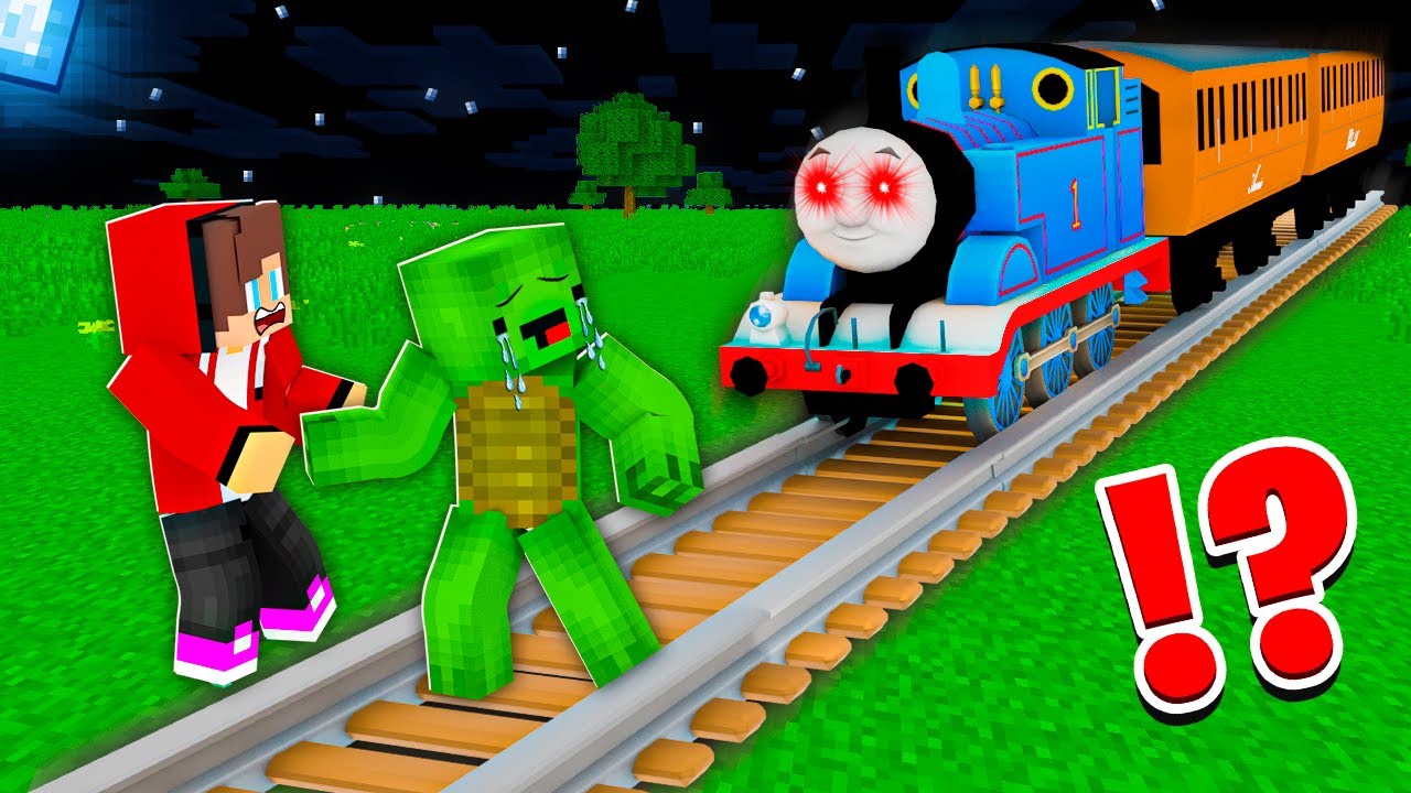 JJ and Mikey VS Scary Thomas Train CHALLENGE in Minecraft / Maizen Minecraft - YouTube