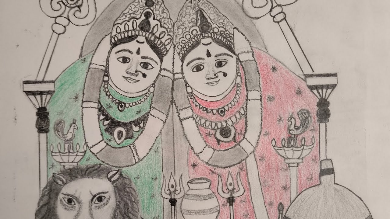 Drawing Chamunda Maa Real Time (Time-lapse) - YouTube