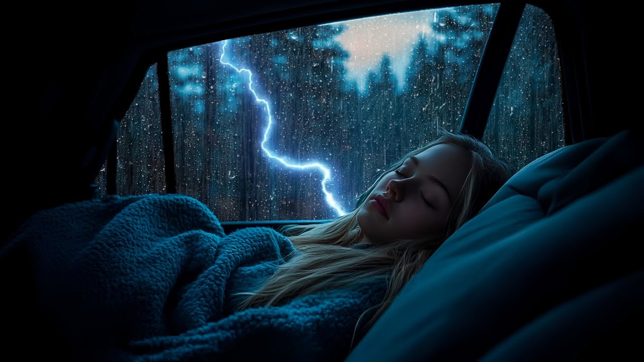 Listen for 7 minutes and sleep well! Rain sounds with loud thunder and ...