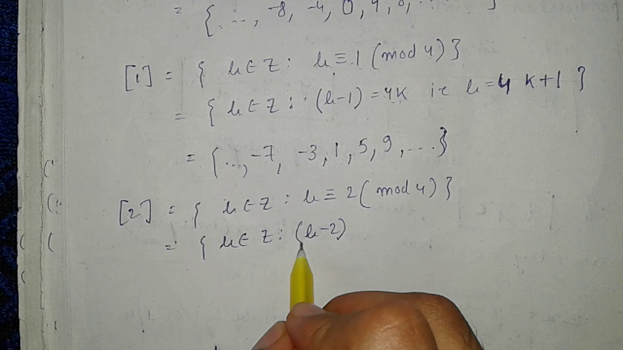Residue Classes Of Integer Modulo n Number Theory YouTube