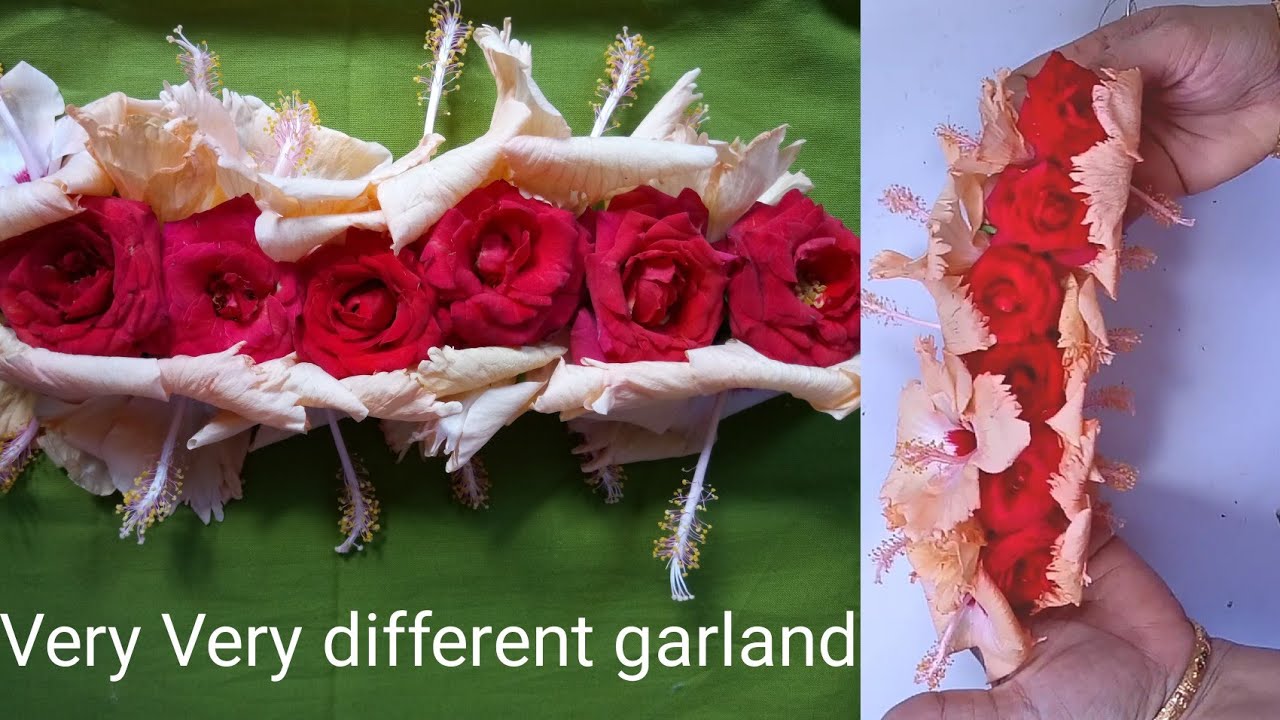 Very Very Different garland/Hibiscus+small roses garland/మందార పూలు ...