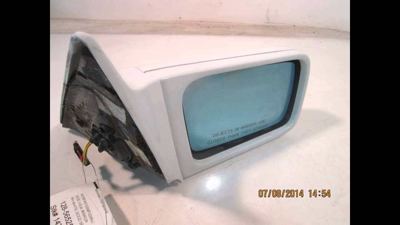 1991 Mercedes 300SL Side Rear View Mirror RH WHITE GOOD SHAPE 129TYPE ...