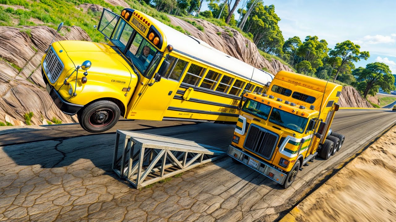 Truck vs Giant Ramp – BeamNG.Drive - YouTube