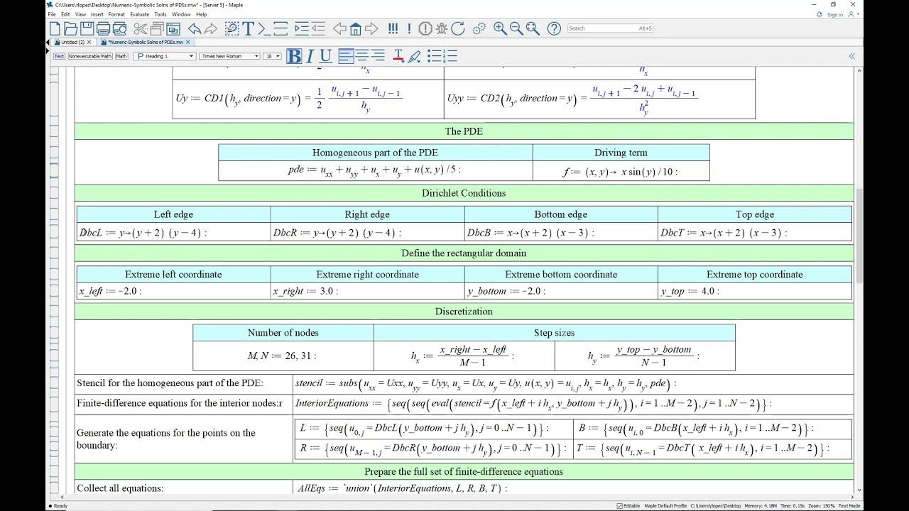 Maple-Based Numeric-Symbolic Techniques for PDE BVPs - YouTube
