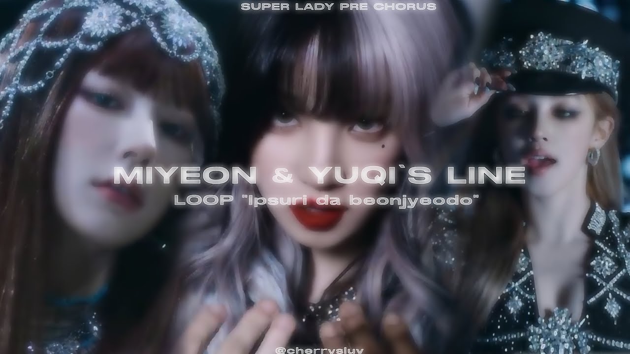 MIYEON & YUQI'S Pre-Chorus "Ipsuri da beonjyeodo..I never bow on my way" line loop for a minute ...