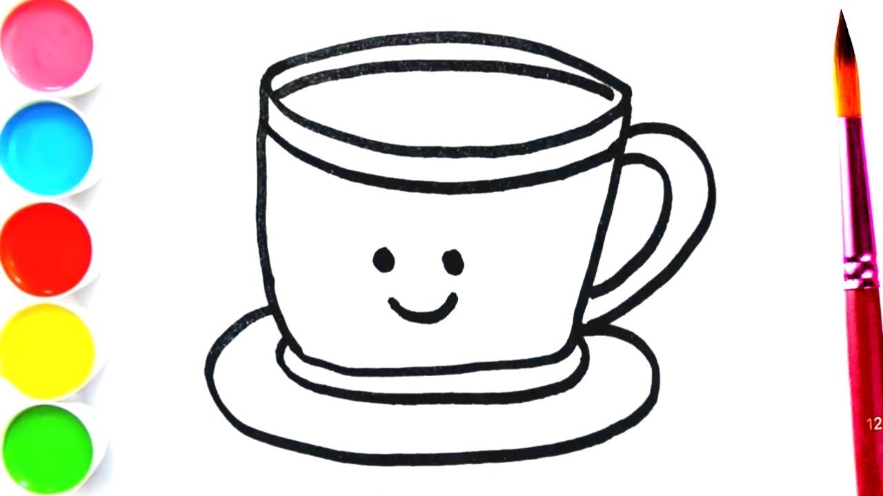 Belajar Mewarnai Cangkir | How to draw a cup for children - YouTube