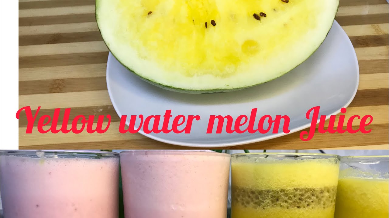 Yellow water melon juice and strawberry milk shake. - YouTube