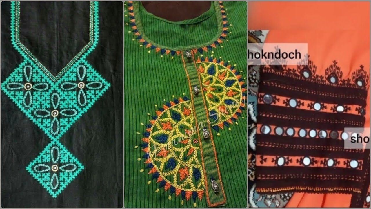 Mirror Work With Traditional Sindhi Hand Embroidery Designs - YouTube