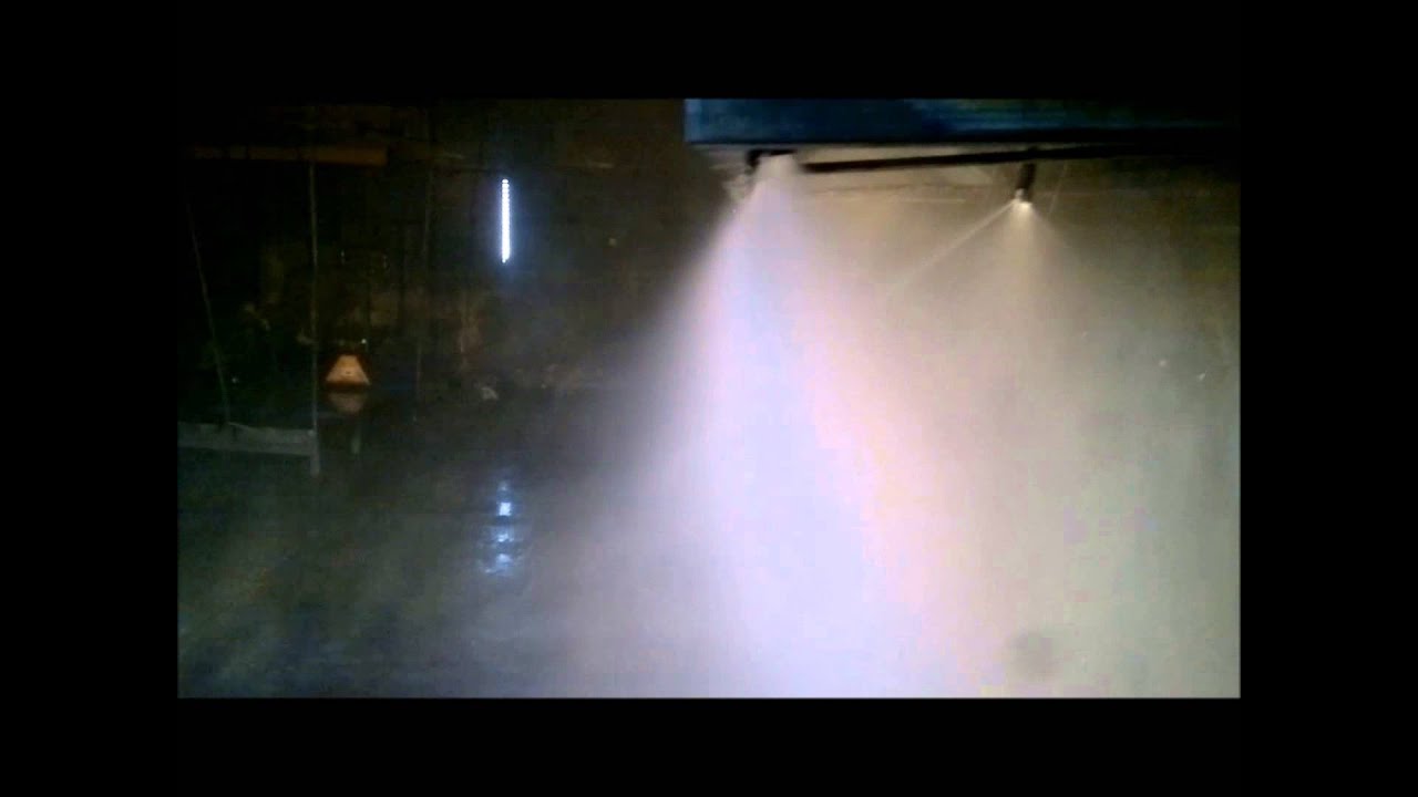 TFS Water Mist Kitchen Hood 8m Discharge in Action - YouTube