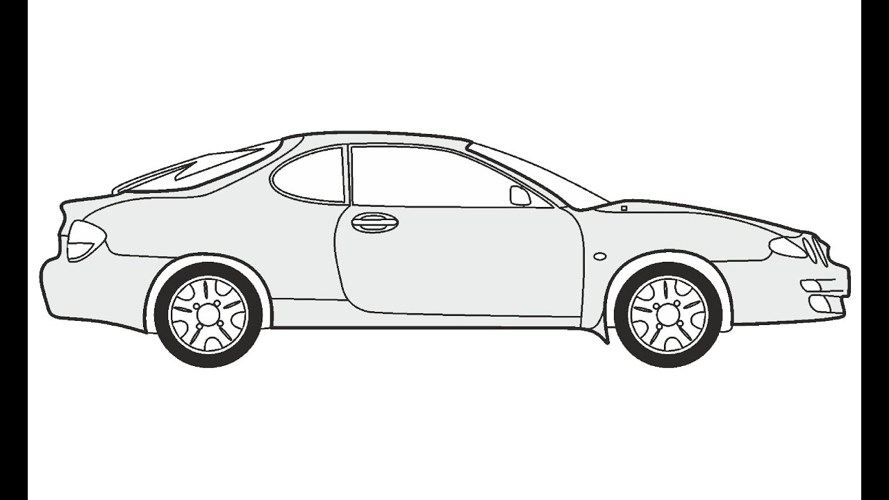 How to Draw a Hyundai Coupe / Как нарисовать Hyundai Coupe - YouTube