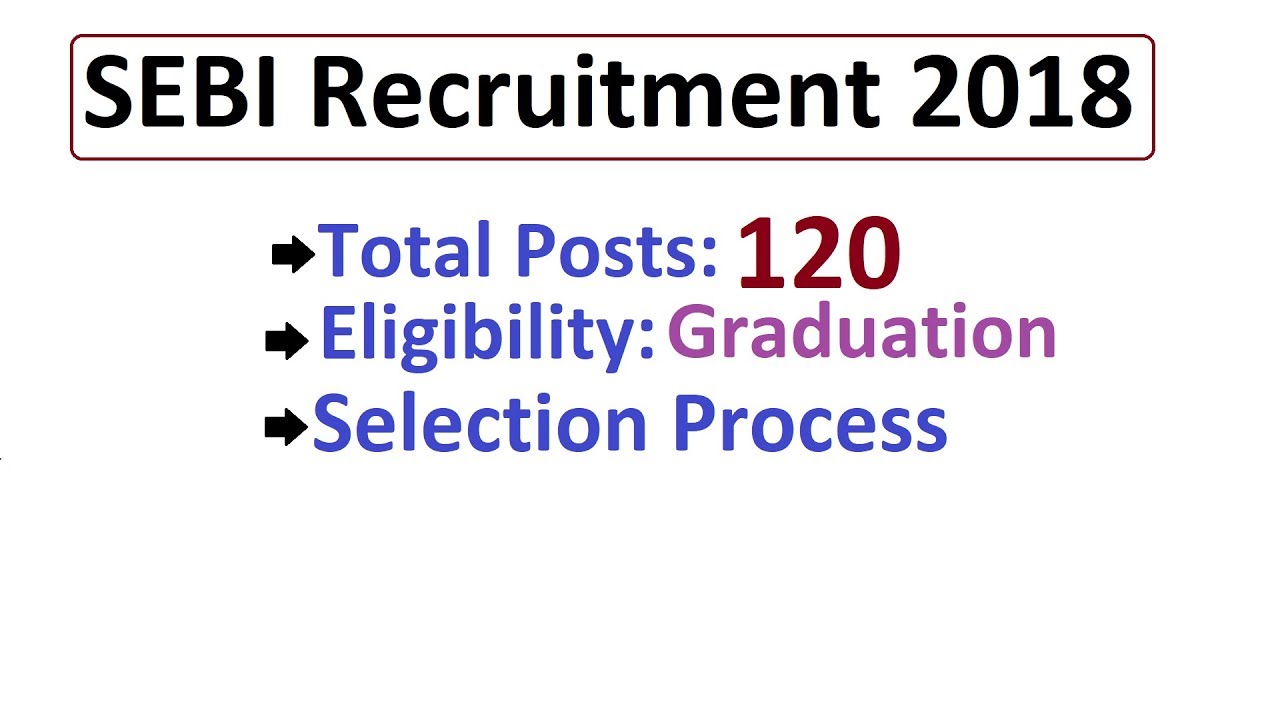 SEBI Recruitment 2018: Eligibility- B.Tech , Total Posts- 120 ...