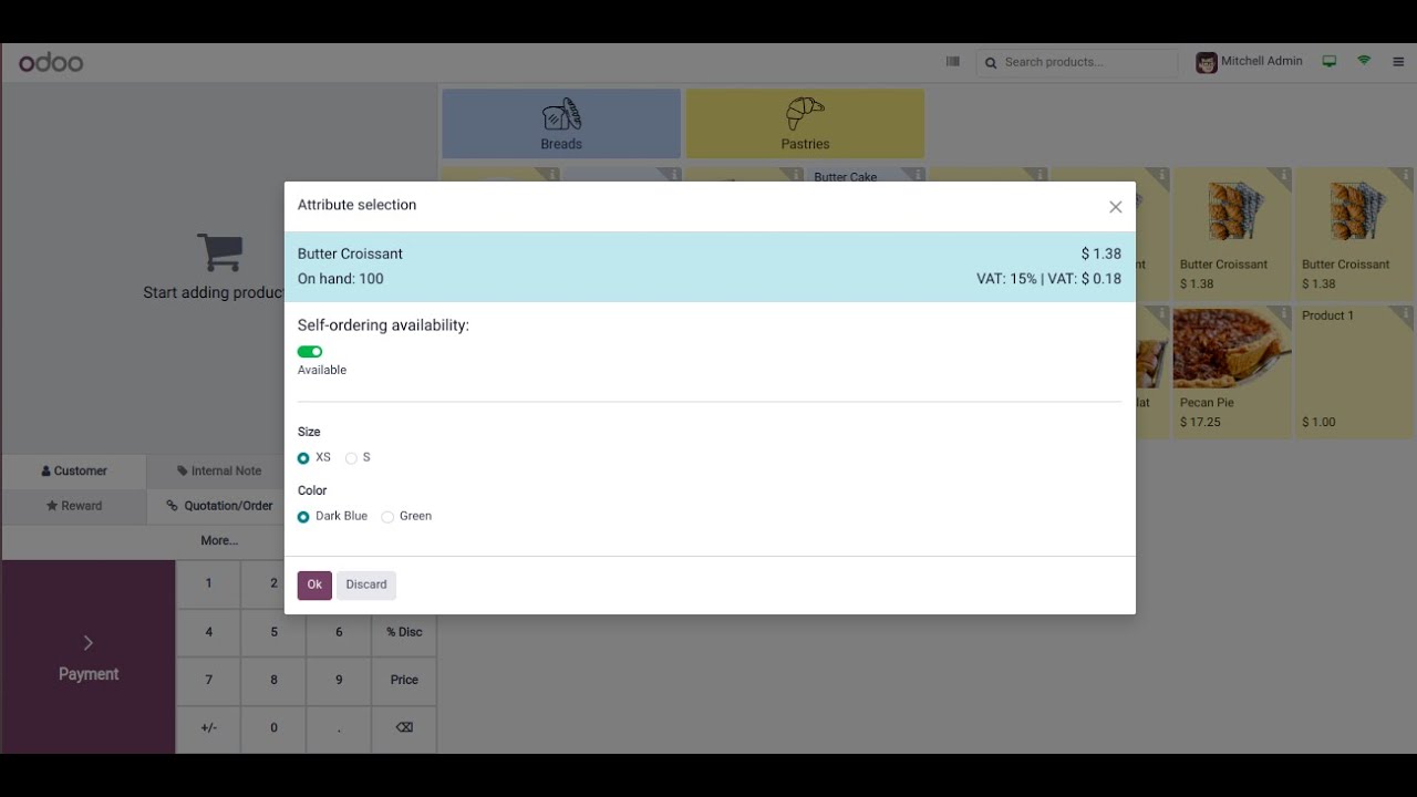 Select Product Variant Pop Up In Odoo 18 Point Of Sale - YouTube