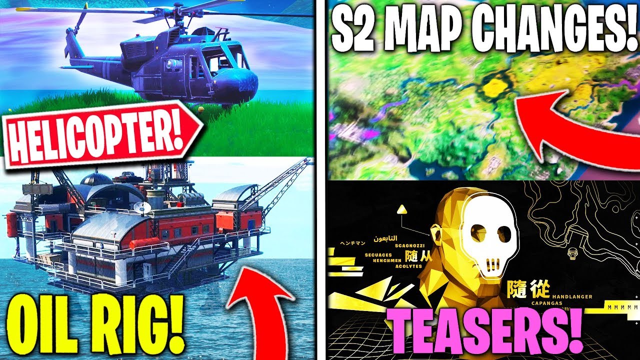 *NEW* Fortnite Season 2 TEASERS 3, 4 & 5, MAP CHANGES, Helicopters, OIL ...