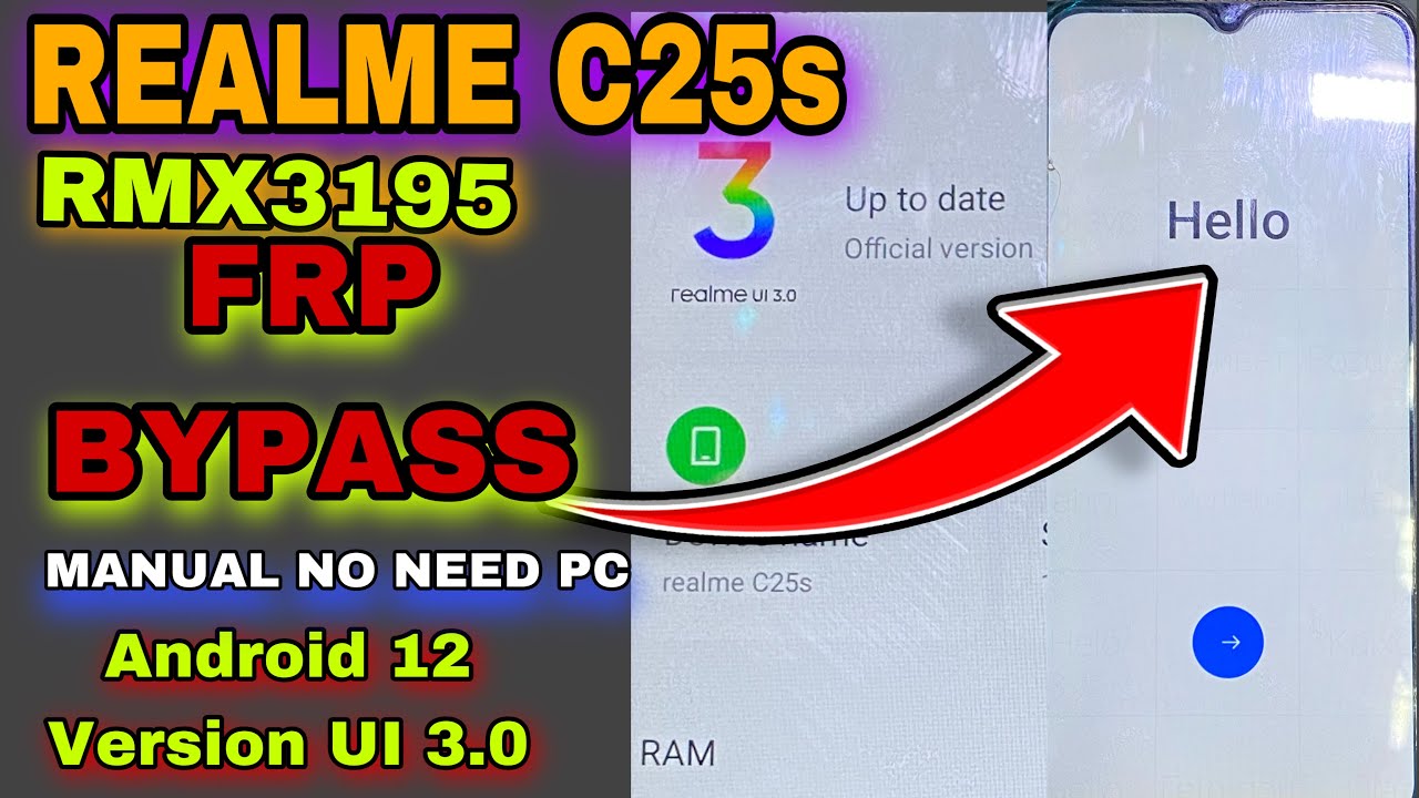 Realme C25s (RMX3195) FRP Bypass New Security Patch Level | No PC ...