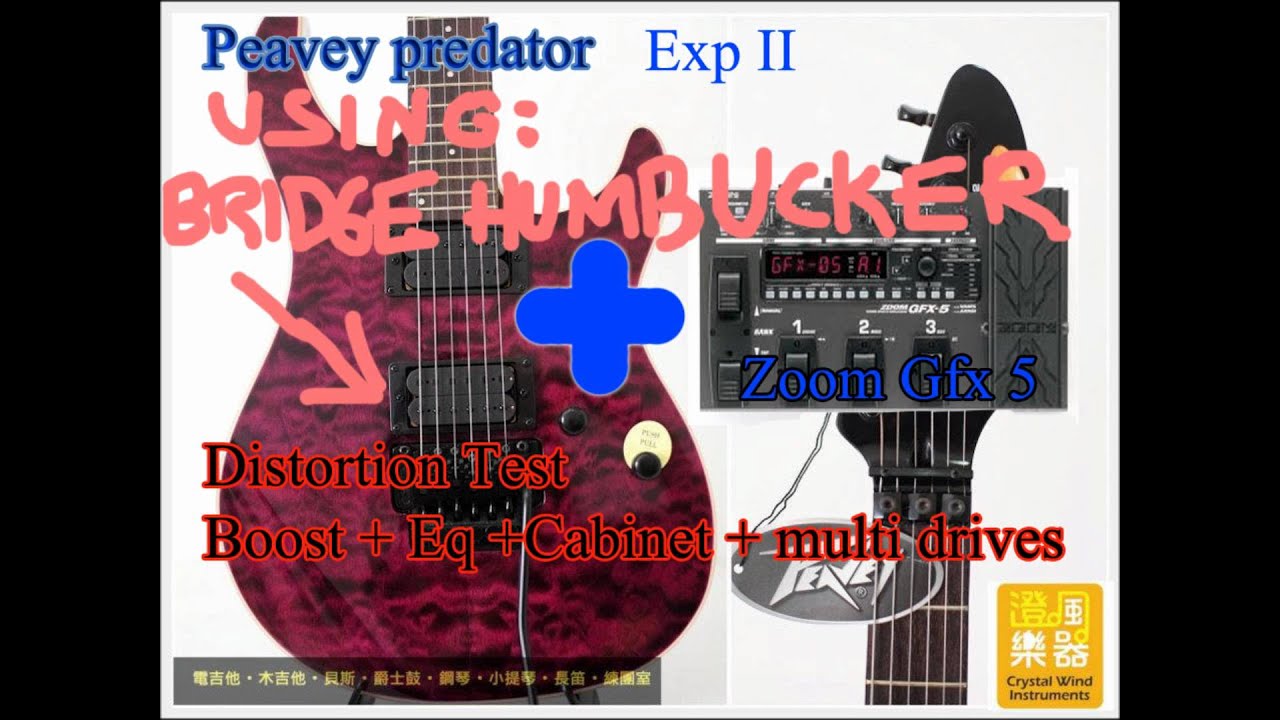 Zoom gfx 5 distortion test using peavey predator exp II - YouTube