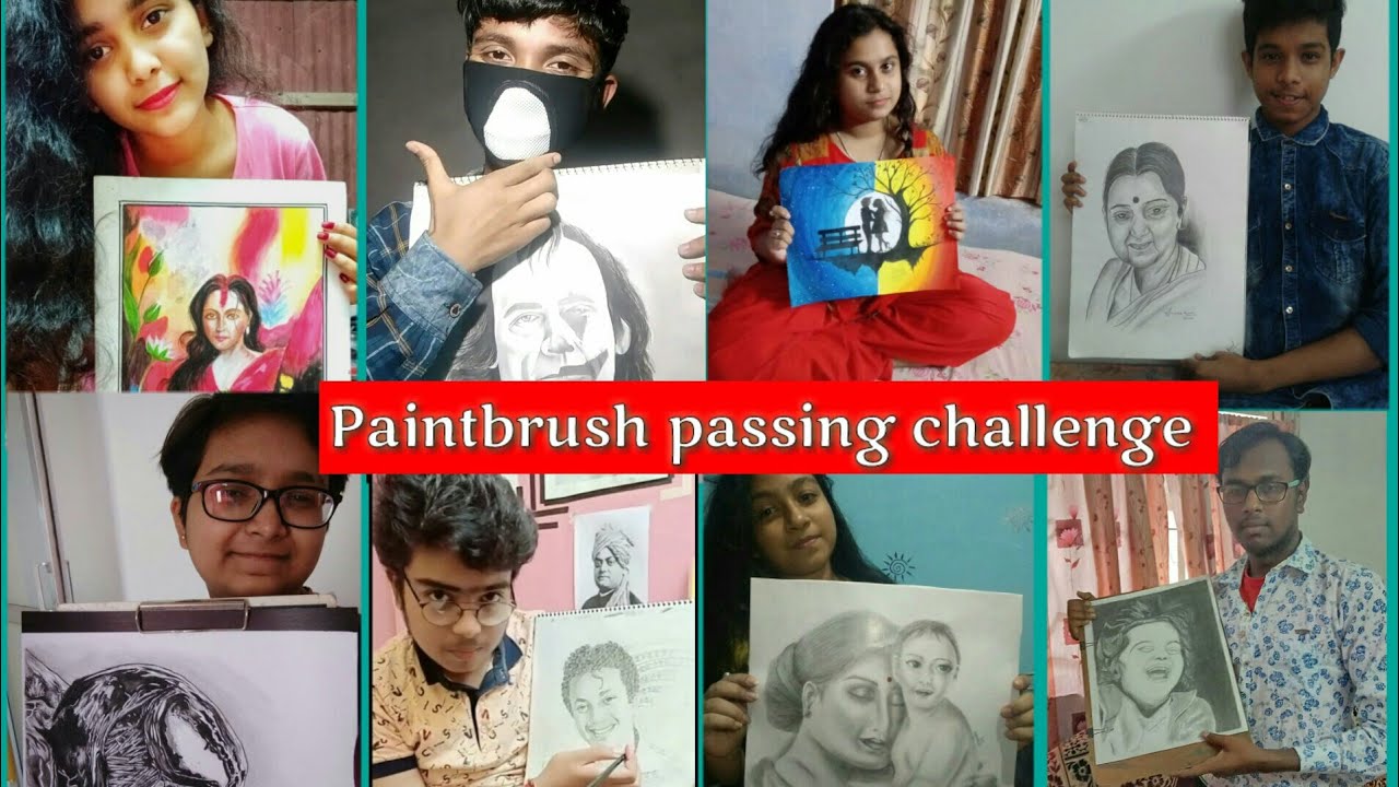Paintbrush passing challenge 💞 - YouTube