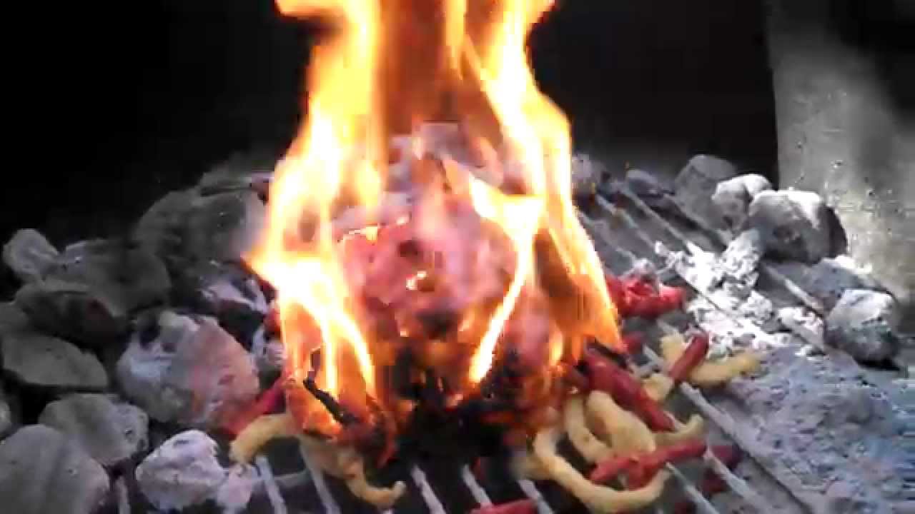 Whole Bag Of Cheetos & Funyuns On Fire! - YouTube