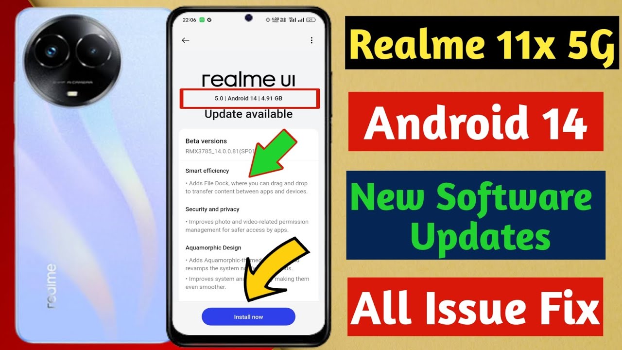 Realme 11x Android 14 Software Update | Realme UI 5.0 | Realme 11x 5g ...
