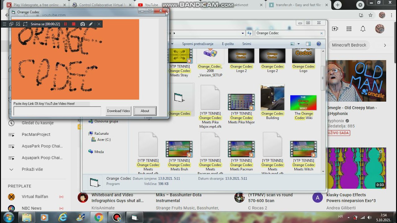 Two versions of Orange Codec programs - YouTube