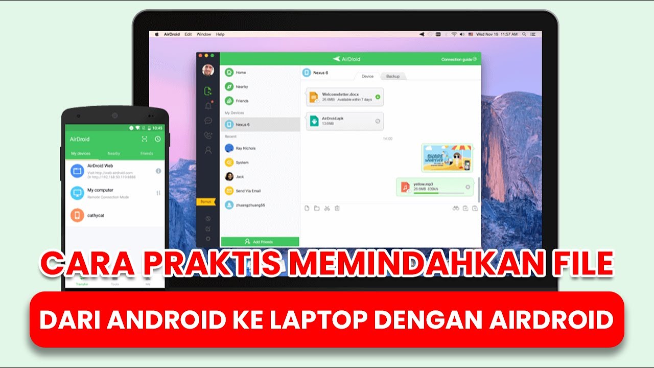 Cara Praktis Memindahkan File Dari Android Ke Laptop dengan AirDroid - YouTube