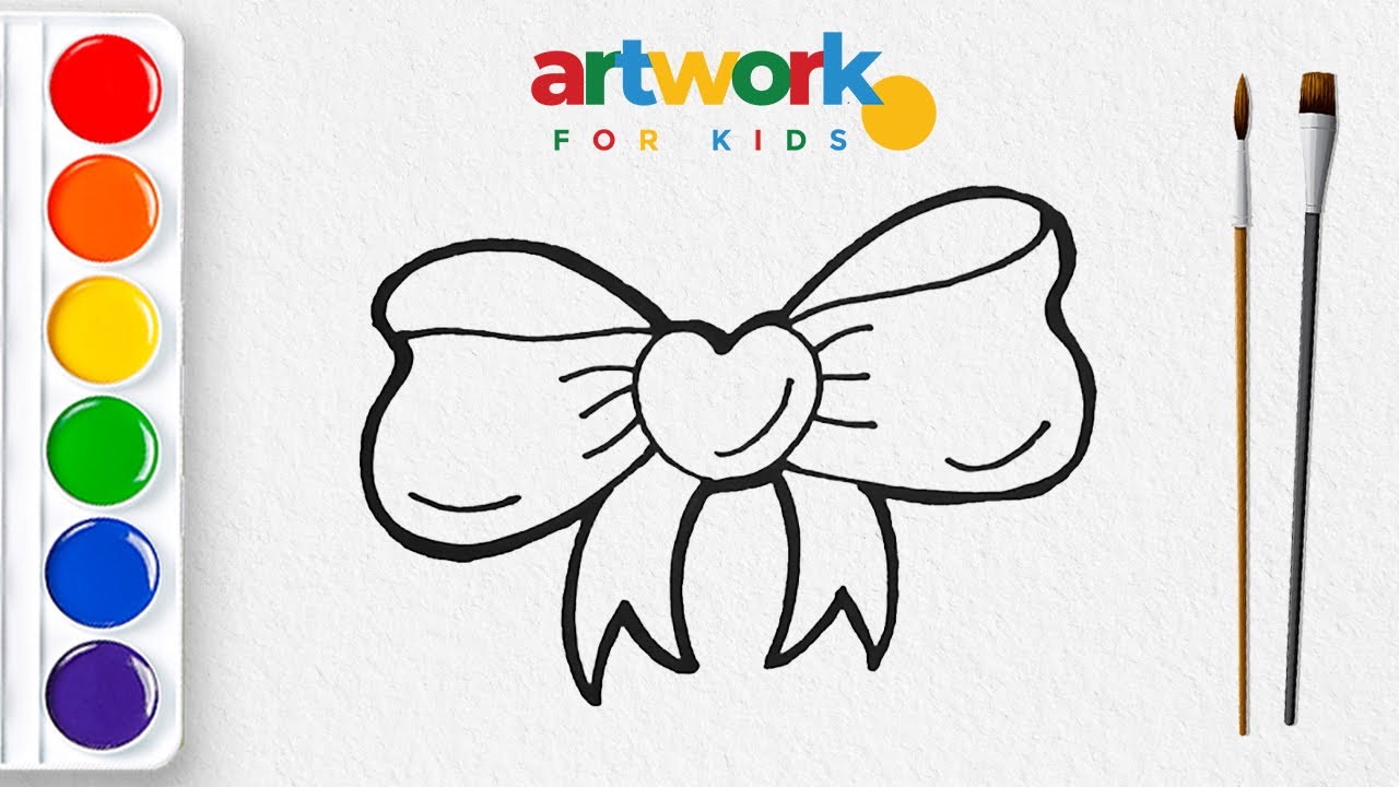 Cute Bow Tie Drawing And Colouring For Kids Drawing Painting And cute-bow-tie-drawing-and-colouring-for-kids-drawing-painting-and