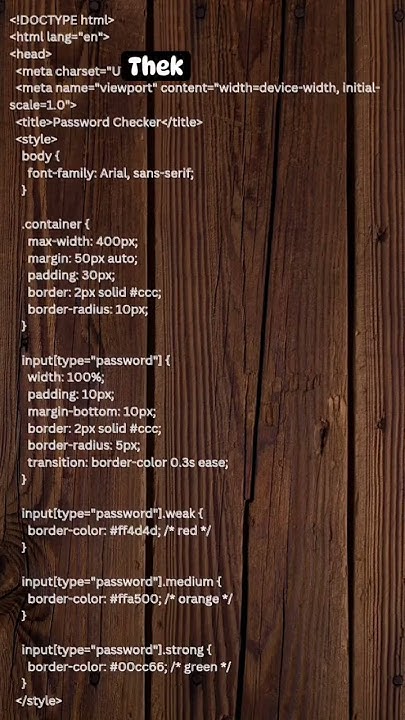 Password strength checker using html css javascript #coding #learnwebdev #htmlcssjavascript # ...