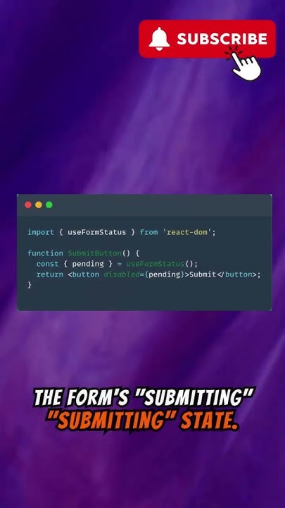 New React 19 Useformstatus For Forms React19 Programming Reactjs Coding Hooks Youtube