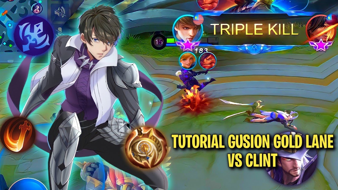 HOW TO USE GUSION GOLD LANE VS CLINT? WATCH THIS TIPS AND GAMEPLAY TO ...