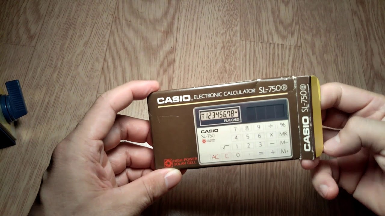 昭和レトロ CASIO SL-750 ソーラー式カード電卓 1985年製 - YouTube