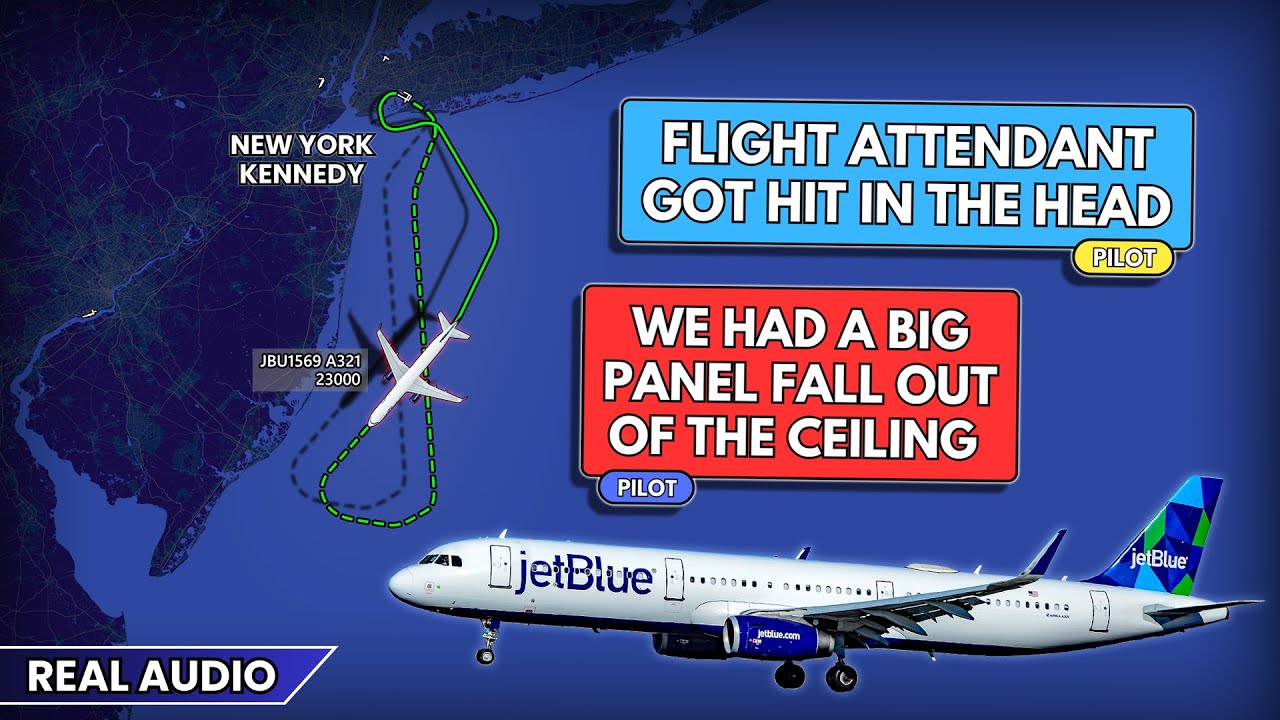 Flight attendant gets injuries after panel fell out of the ceiling of ...