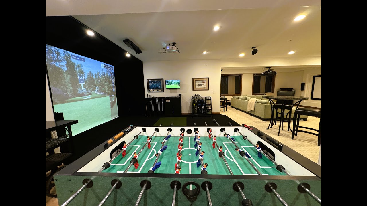 Basement Golf Simulator with Putting Green - YouTube