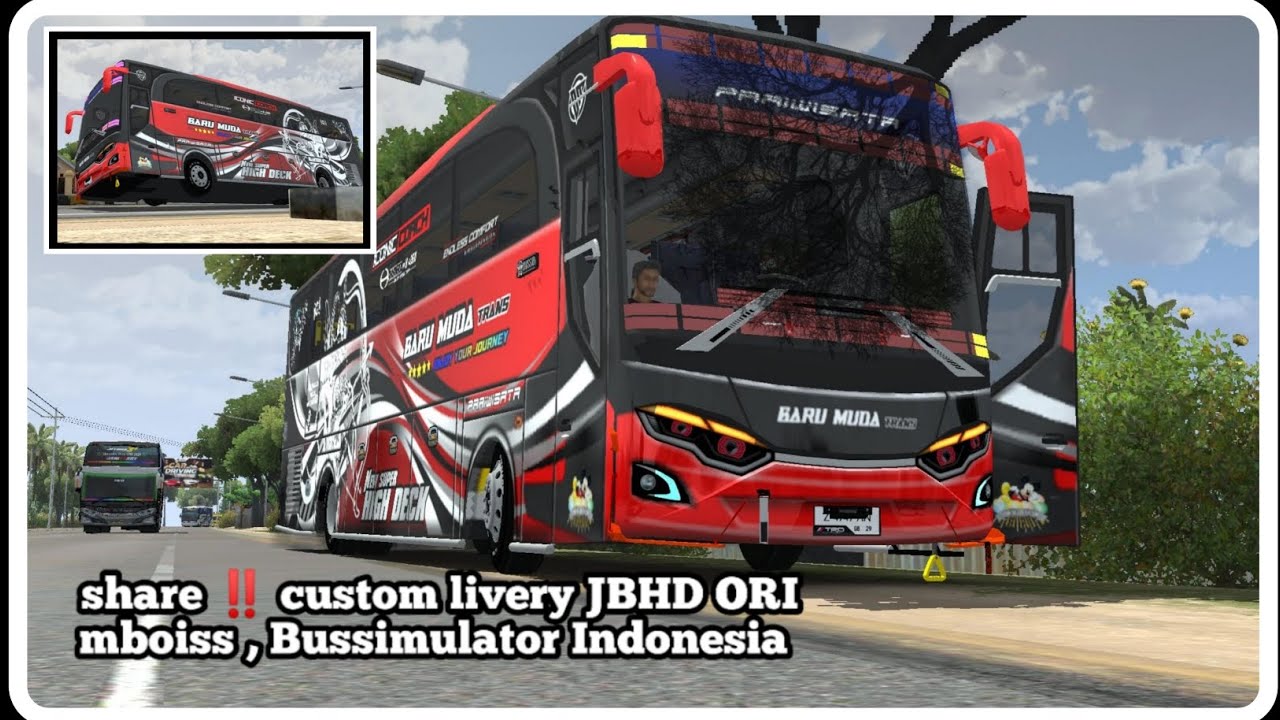 SHARE ‼️ CUSTOM LIVERY JBHD ORI MBOISS 🤩 BUSSIMULATOR INDONESIA - YouTube