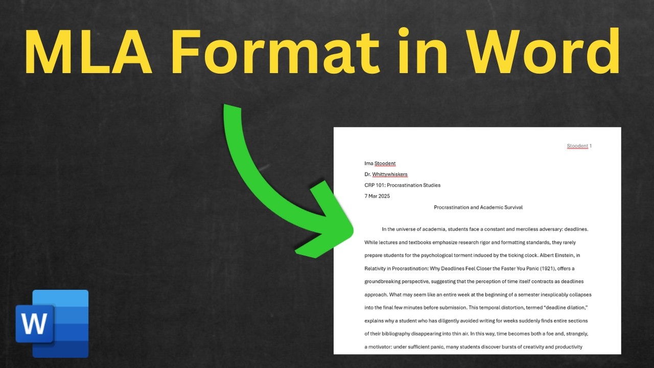 How to set up MLA Format (Academic Writing) Paper with Works Cited ...