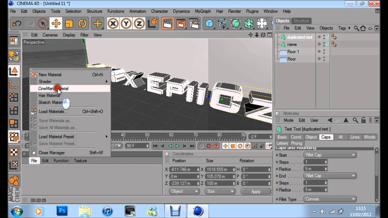 Cinema 4D Beginner to Pro Tutorial: Simple 4D Text - YouTube