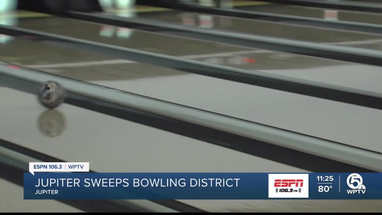 Jupiter boy's and girl's bowling sweep districts - YouTube